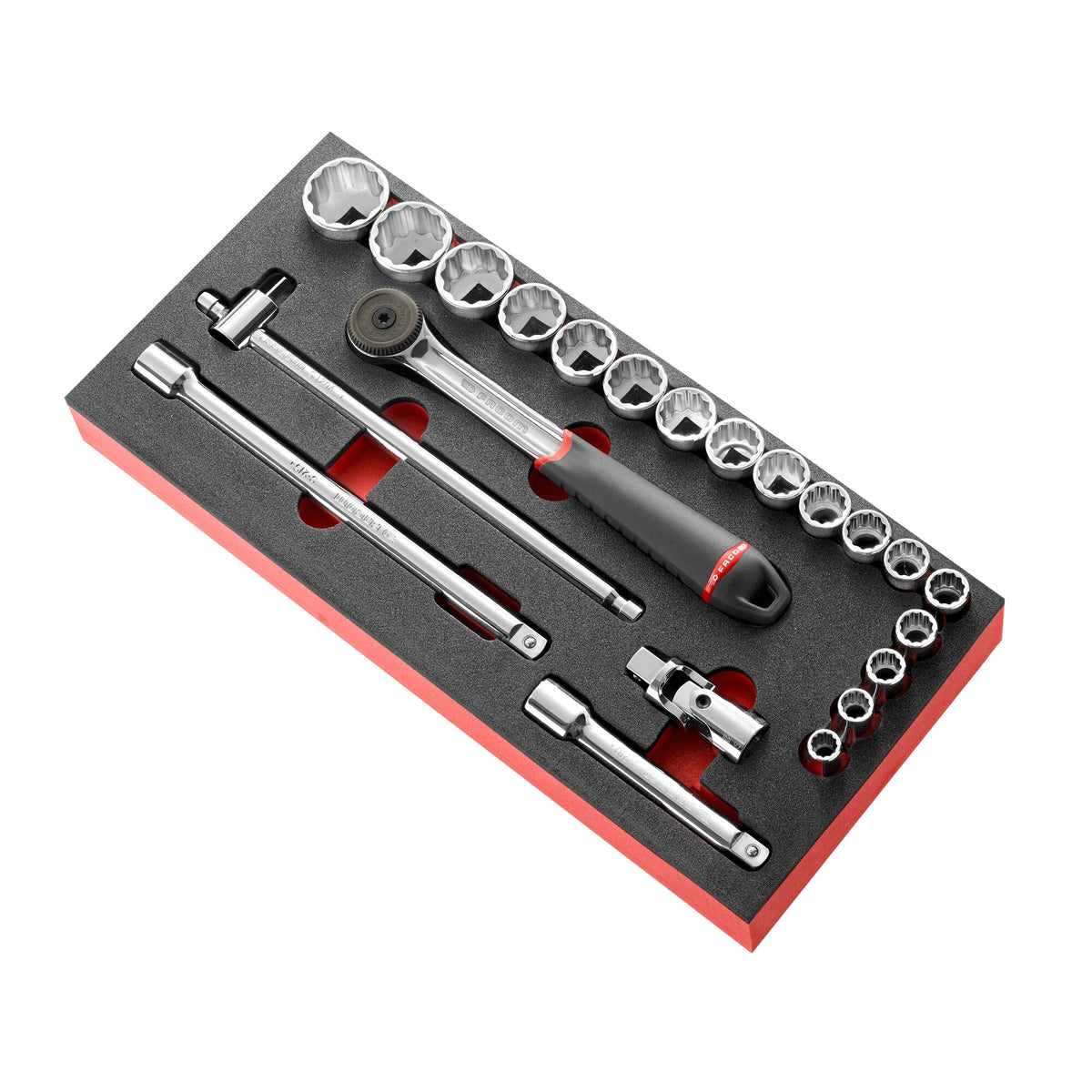 Module mousse douilles, 12 pans en pouces, 22 pièces, – FACOM FRANCE