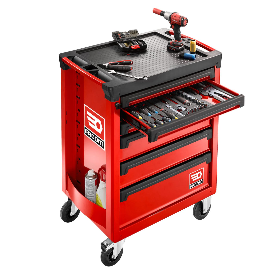 ROLL.6M3A - Servante ROLL, 6 tiroirs, 569 x 421 mm3 modules par tiroir – FACOM FRANCE